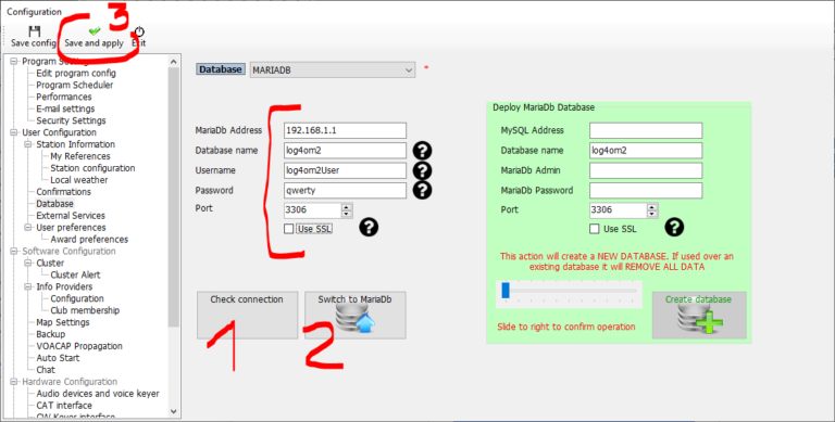 Setting up MariaDB / MySQL as QSO log storage in Log4OM – MAK Corner